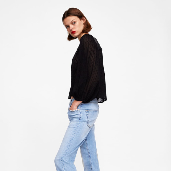 Zara | Tops | Nwt Zara Size S Dotted See Through Blouse | Poshmark